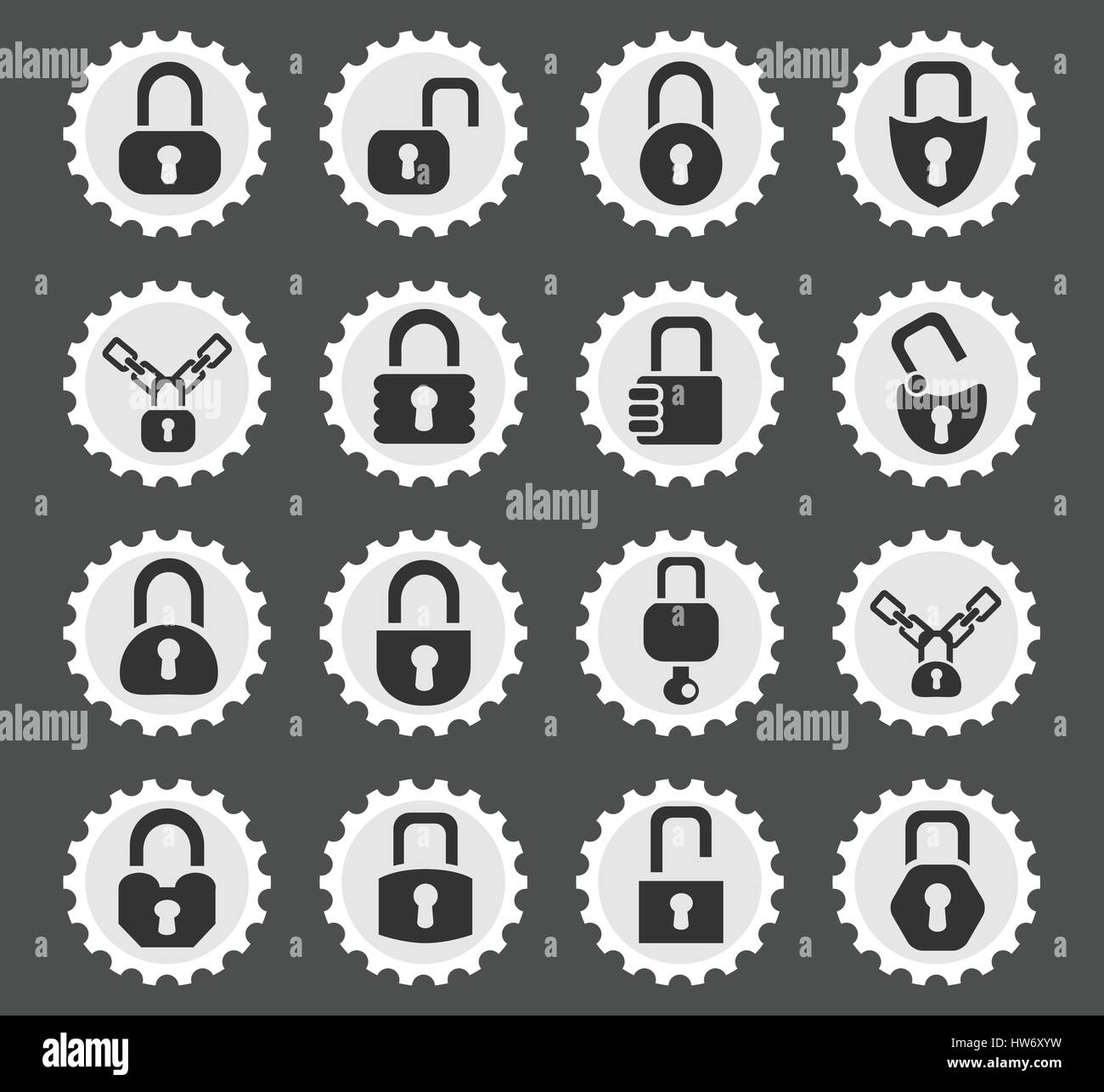 lock web icons for user interface design Stock Vector Image & Art - Alamy