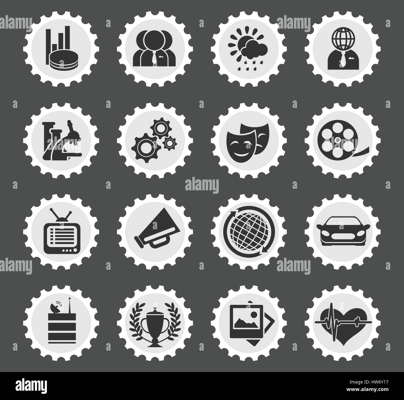Media simply symbols for web and user interface Stock Vector Image ...