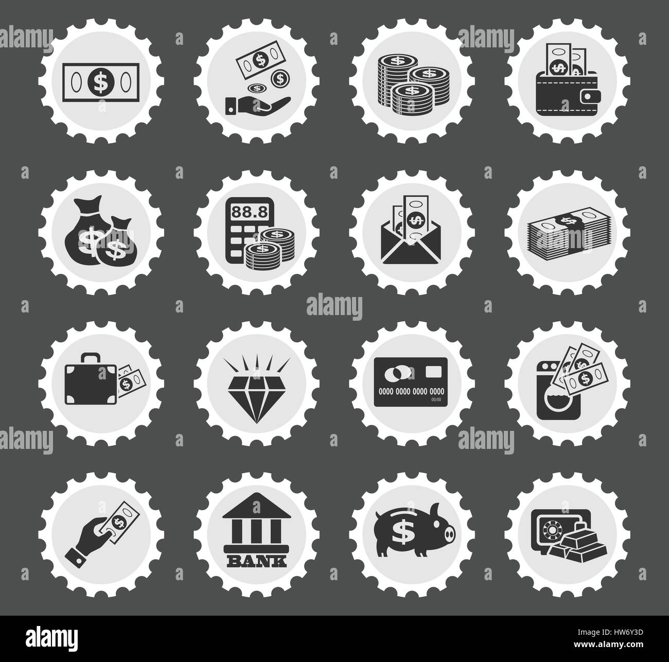 hand and money web icons for user interface design Stock Vector Image ...
