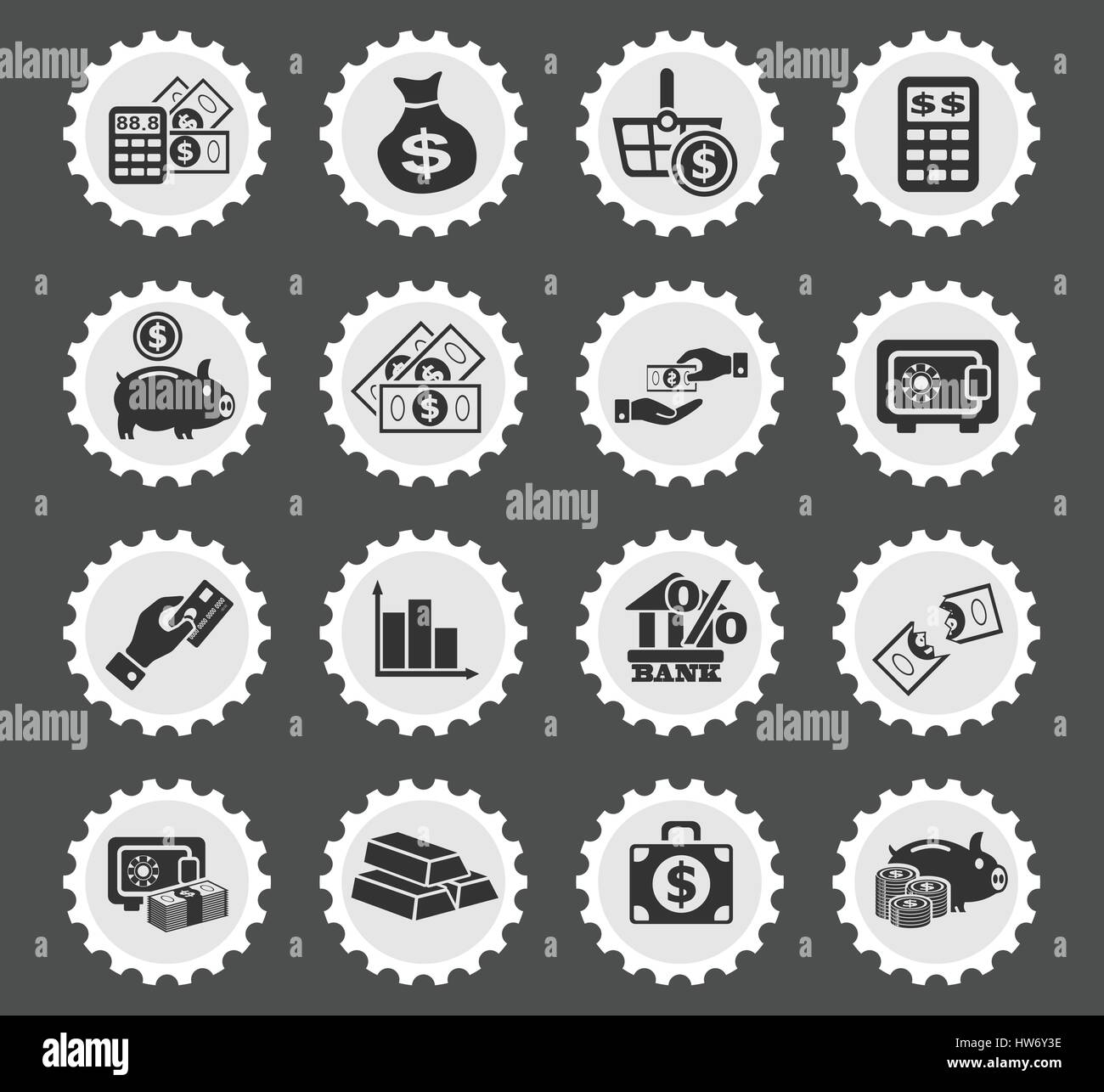 hand and money web icons for user interface design Stock Vector Image ...