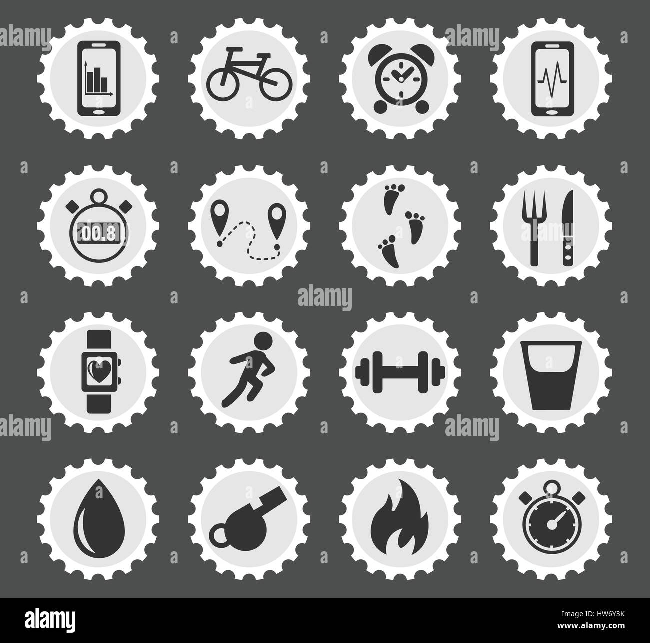 monitoring apps web icons for user interface design Stock Vector Image ...