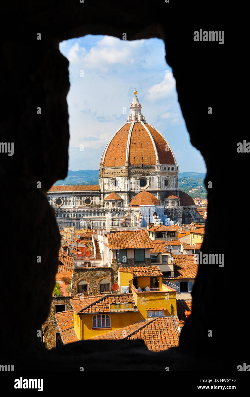 Abstract view of the Dome of Saint Mary of the Flower cathedral in ...