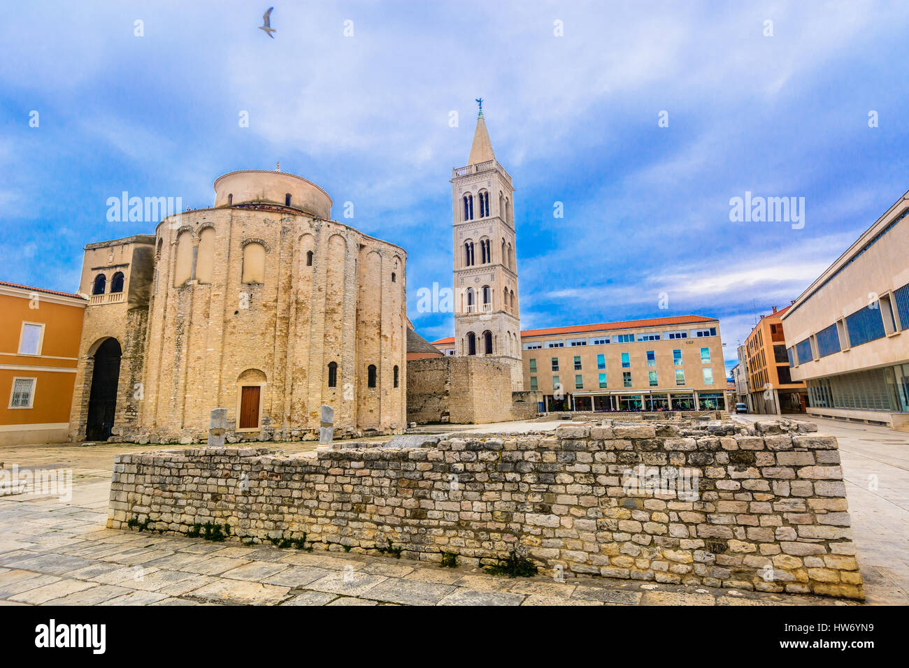 View at famous religious monuments in Croatia, town Zadar Stock Photo ...