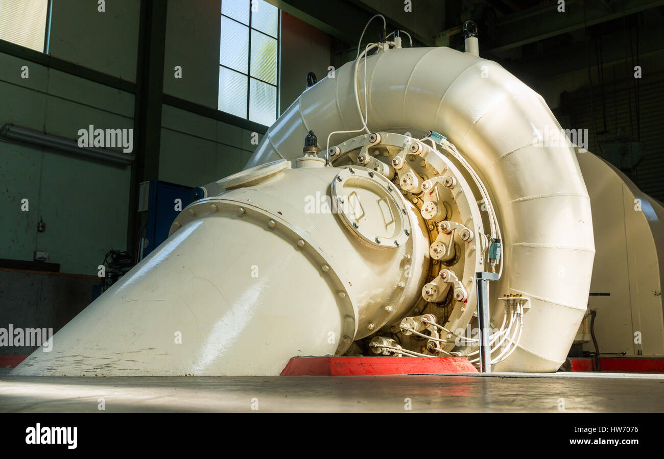 Hydroelectric generator turbine with its large in take pipe Stock Photo ...