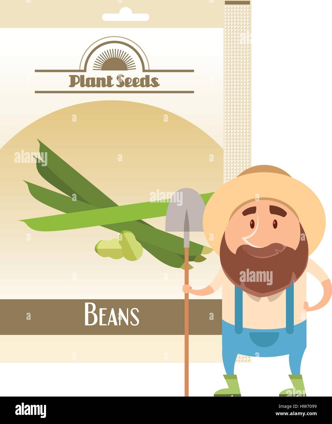 Bean plant seedling Stock Vector Images - Alamy