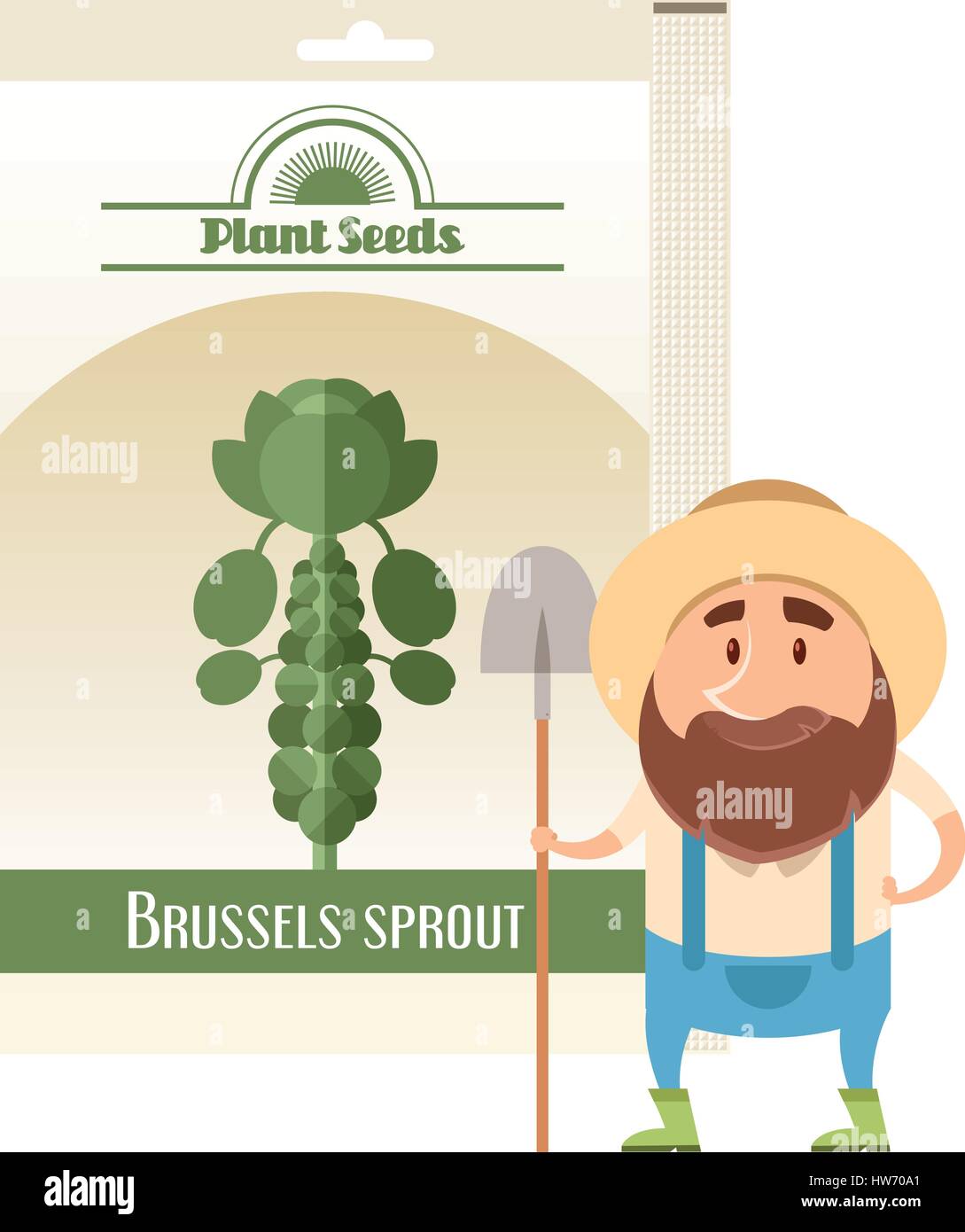 Brussels sprouts garden Stock Vector Images - Alamy