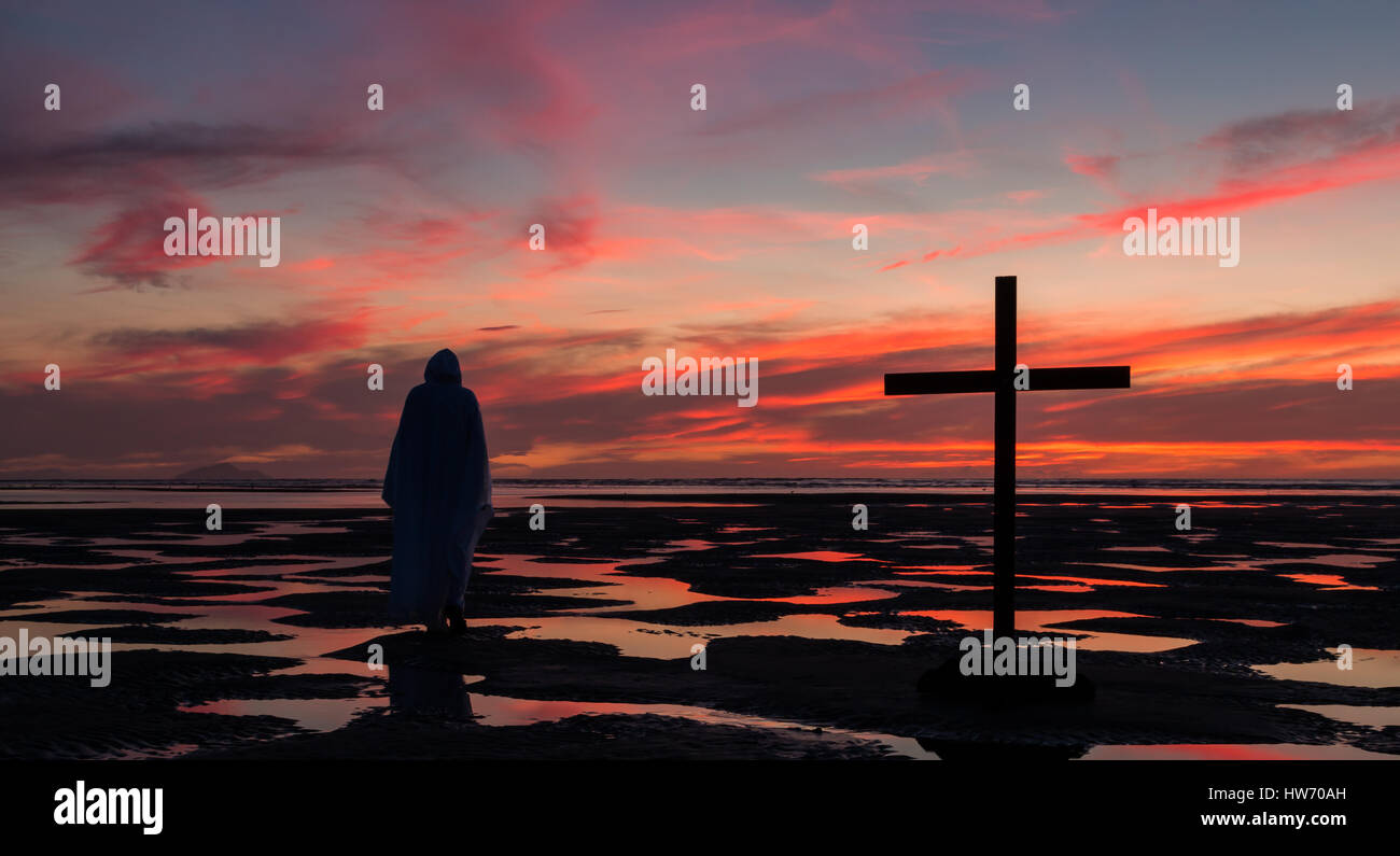 Jesus walking away form black hi-res stock photography and images - Alamy