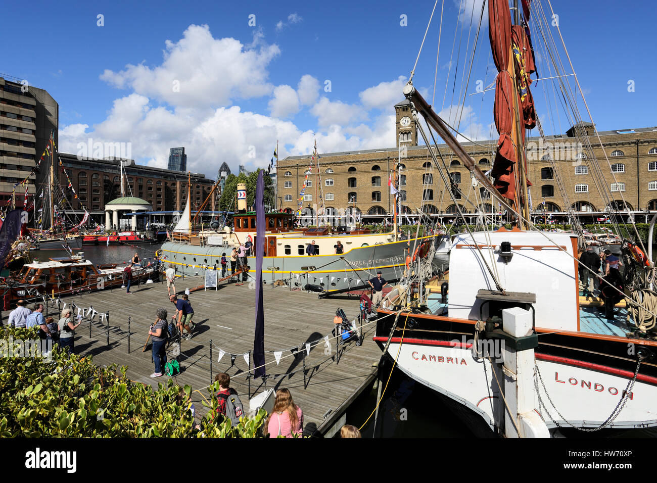 Collection of Dunkirk small ships in St Katherines dock, North Bank ...