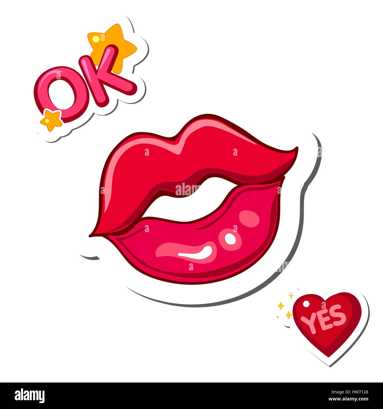 Kiss Me, Invitation, Yes etc. Comic balloons collection. Comic text ...