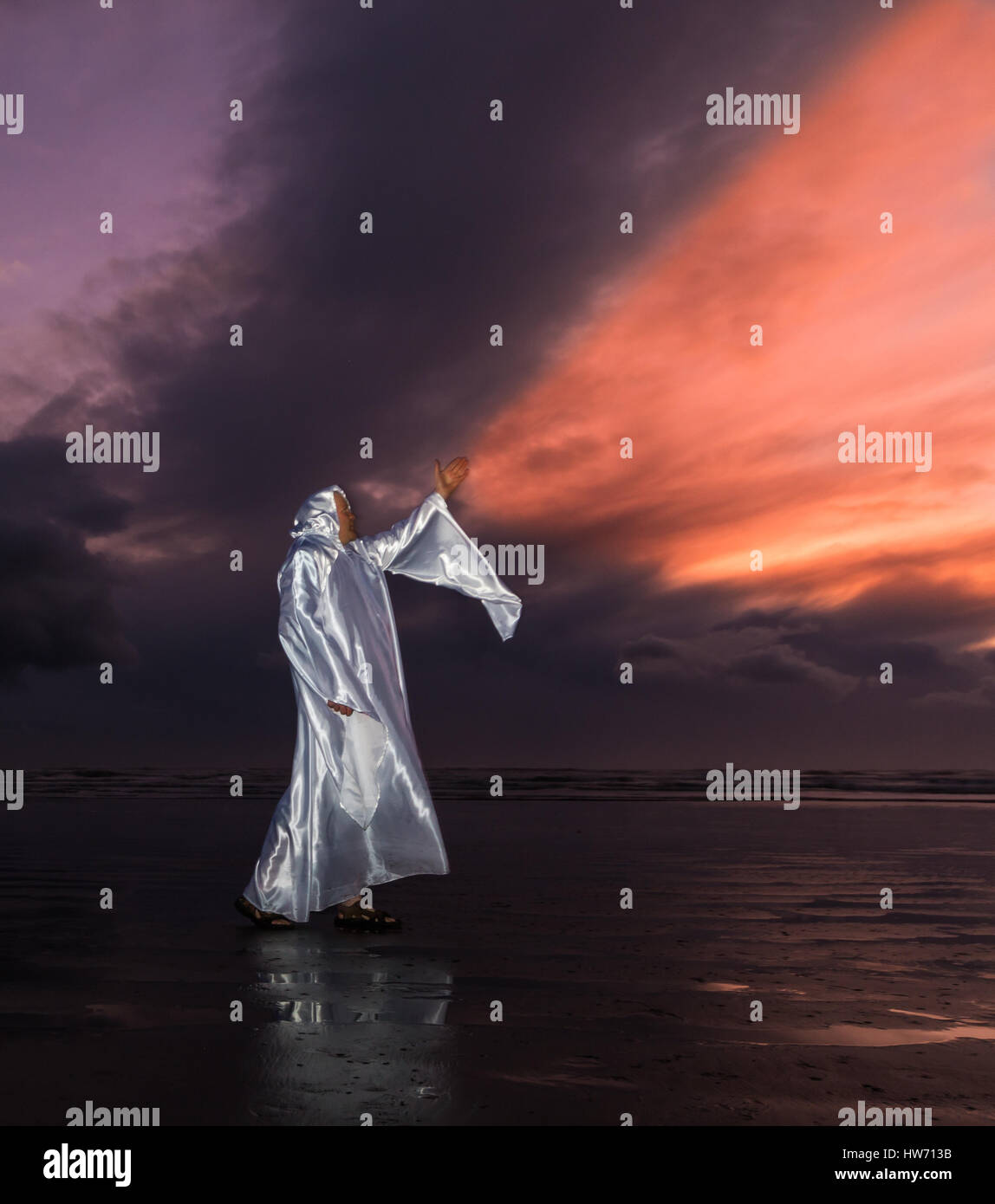 Image of Jesus Christ clearing a storm with his hand Stock Photo - Alamy