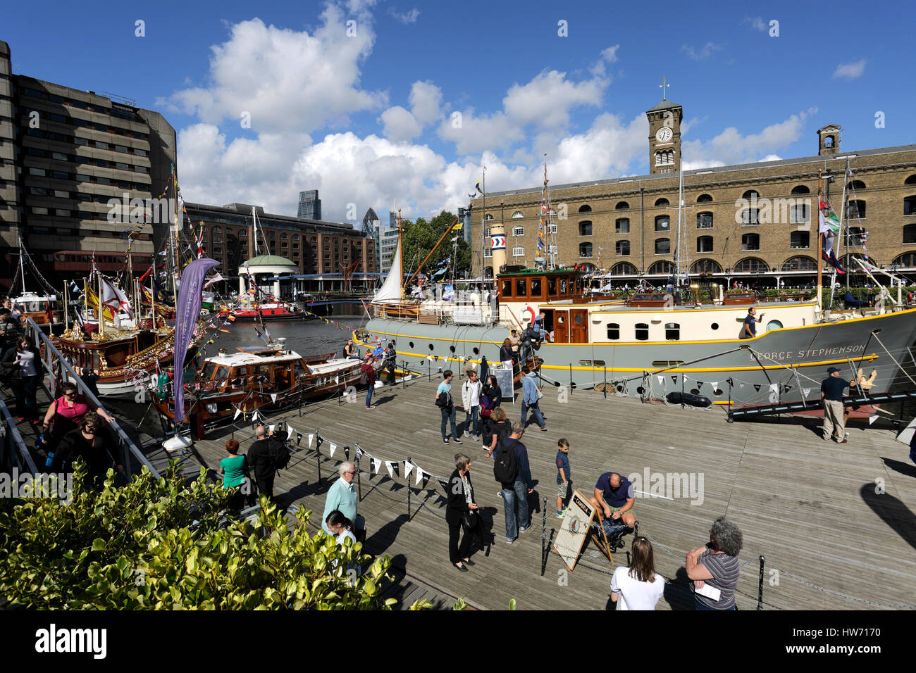 Collection of Dunkirk small ships in St Katherines dock, North Bank ...