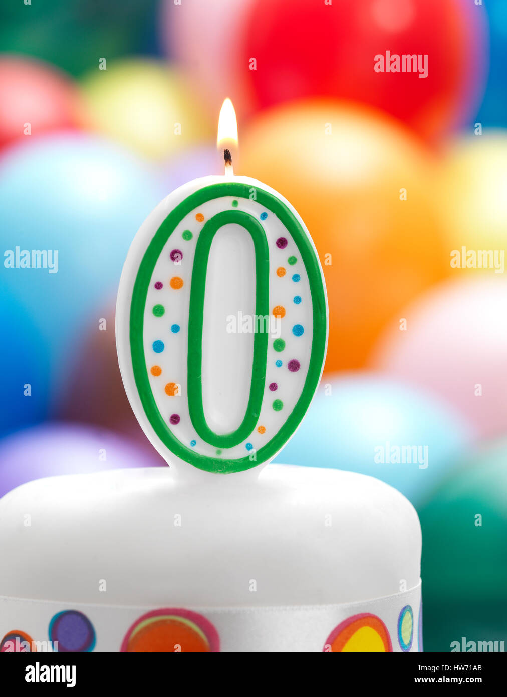 Candle with balloon party background Stock Photo - Alamy