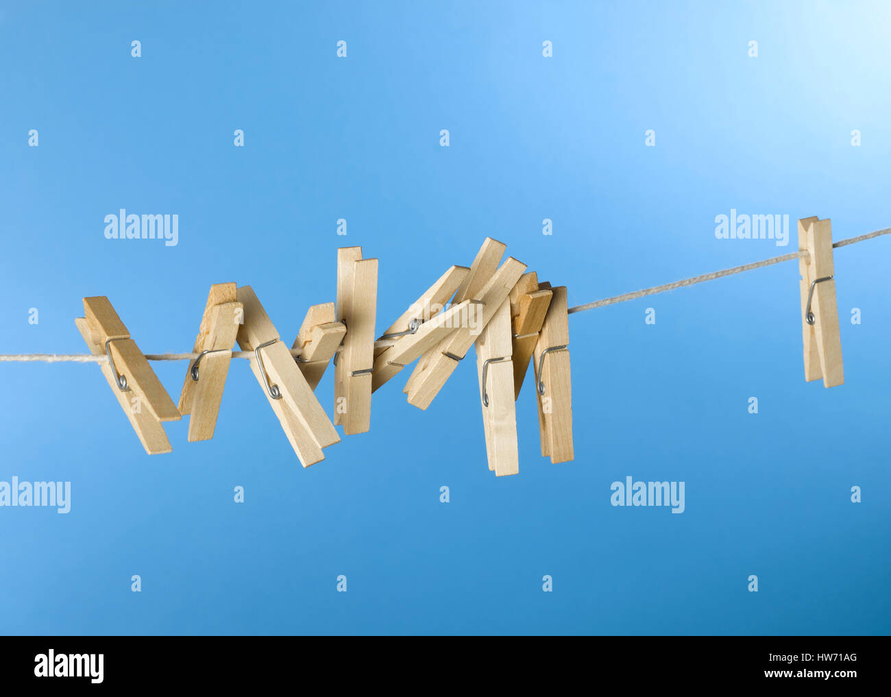 Washing Line with pegs Stock Photo - Alamy