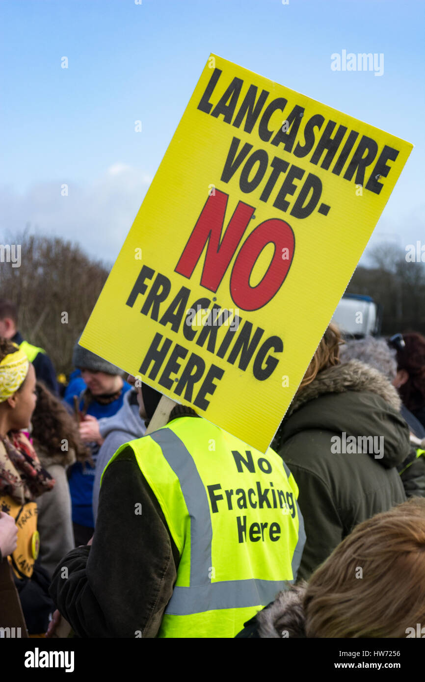 Anti-fracking protesters stand outside Cuadrillas controversial shale ...