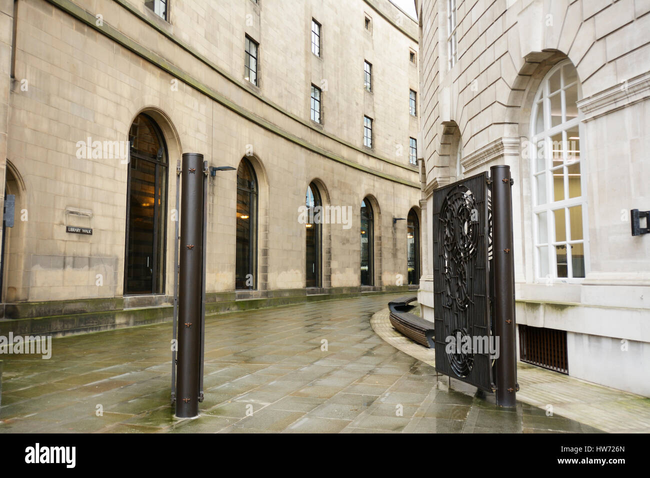 Library Walk Central Library in Manchester Stock Photo - Alamy