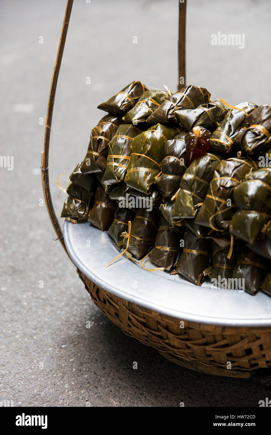 View at vietnamese sticky rice cakes in Hanoi, Vietnam Stock Photo - Alamy