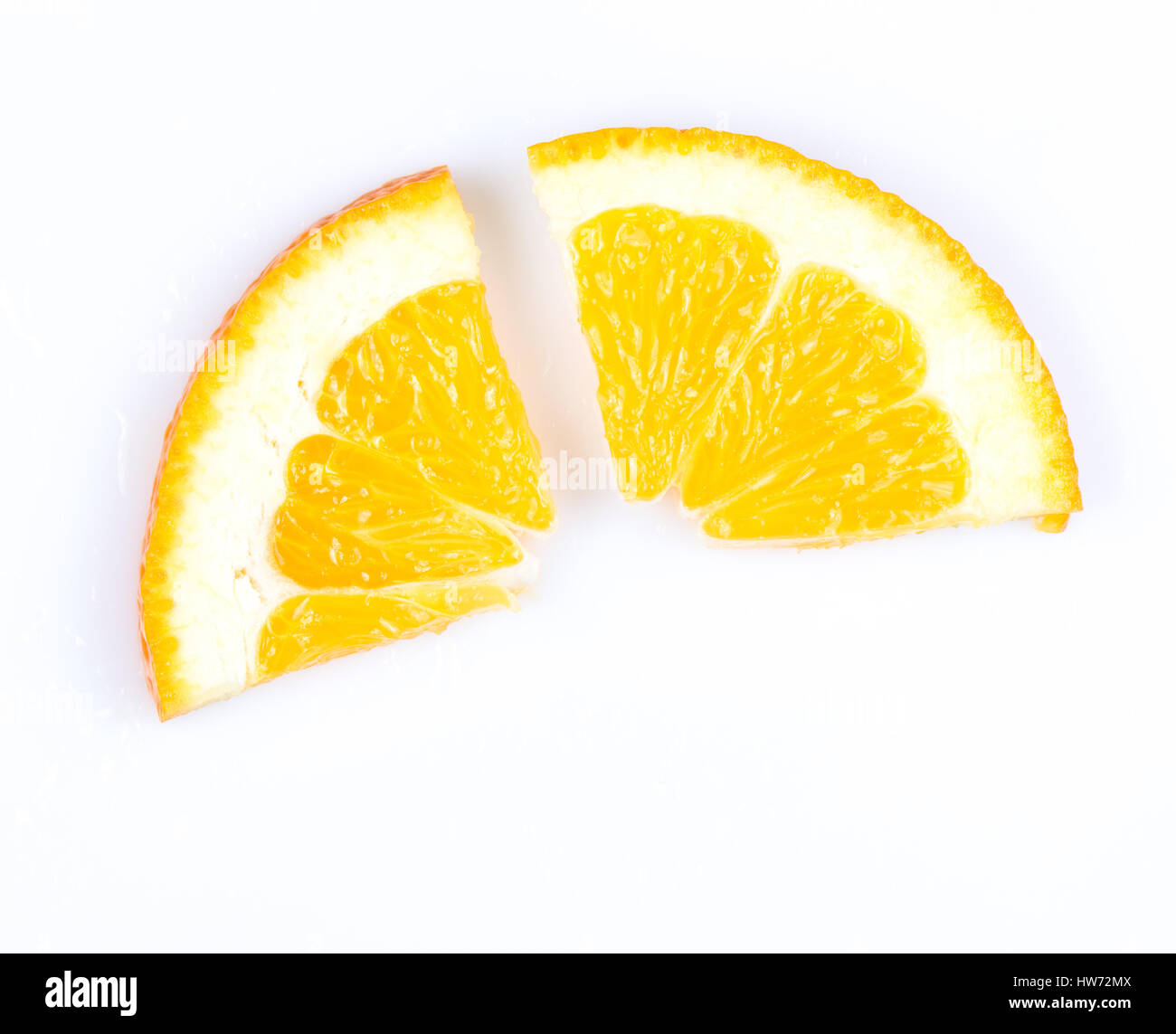 slice of orange isolated on white background. fruit pie chart Stock ...