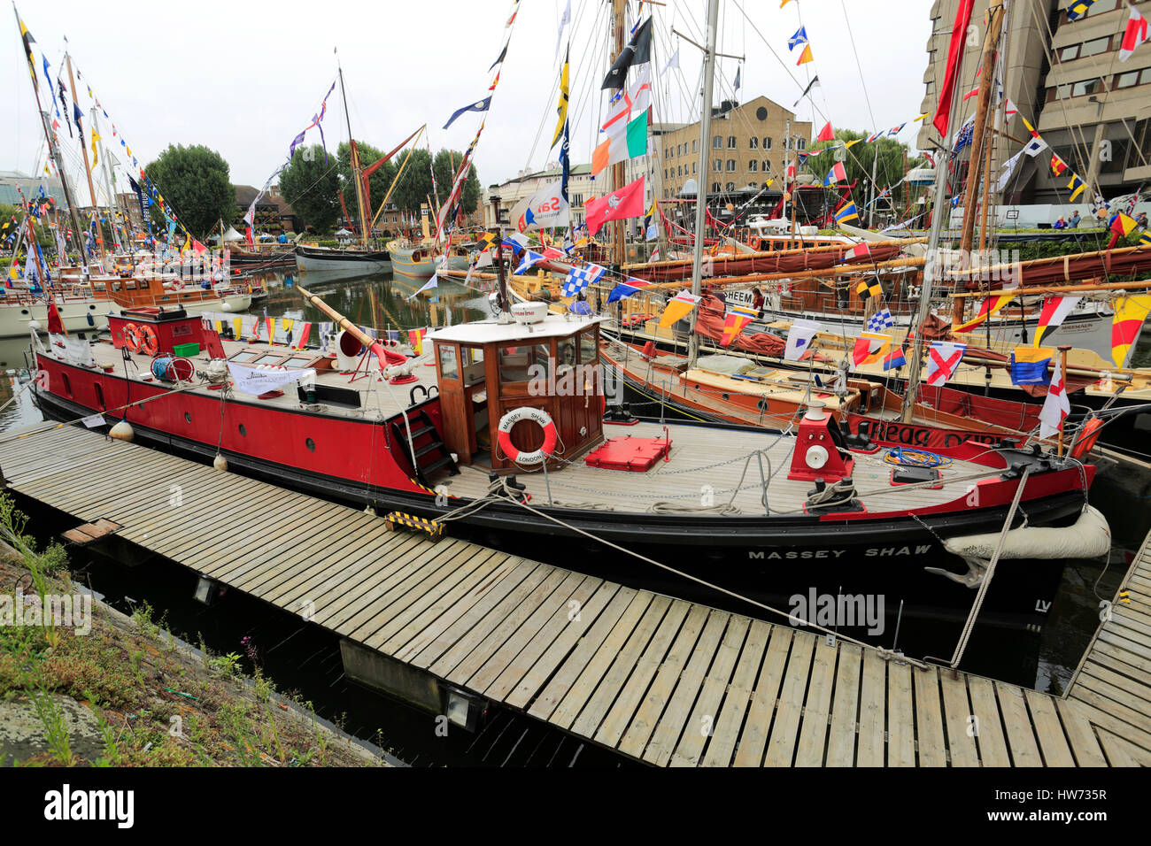 Collection of Dunkirk small ships in St Katherines dock, North Bank ...