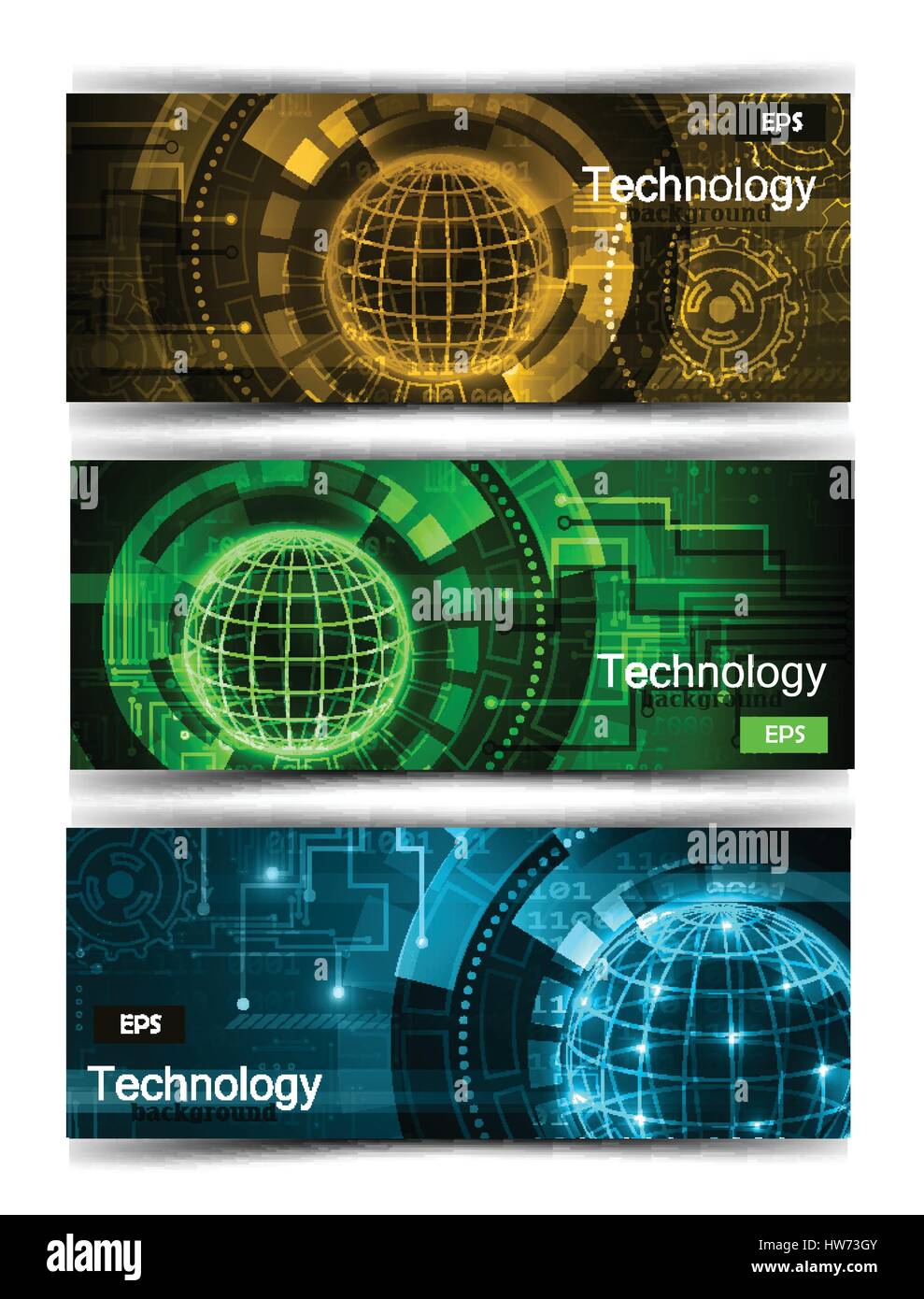 Set banners world map Cut Out Stock Images & Pictures - Alamy