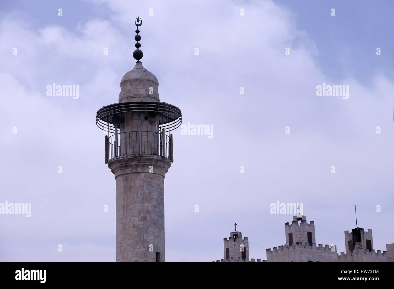 Minaret of Saad and Saeed or Sa'd wa Su'ayd Mosque with Christian ...