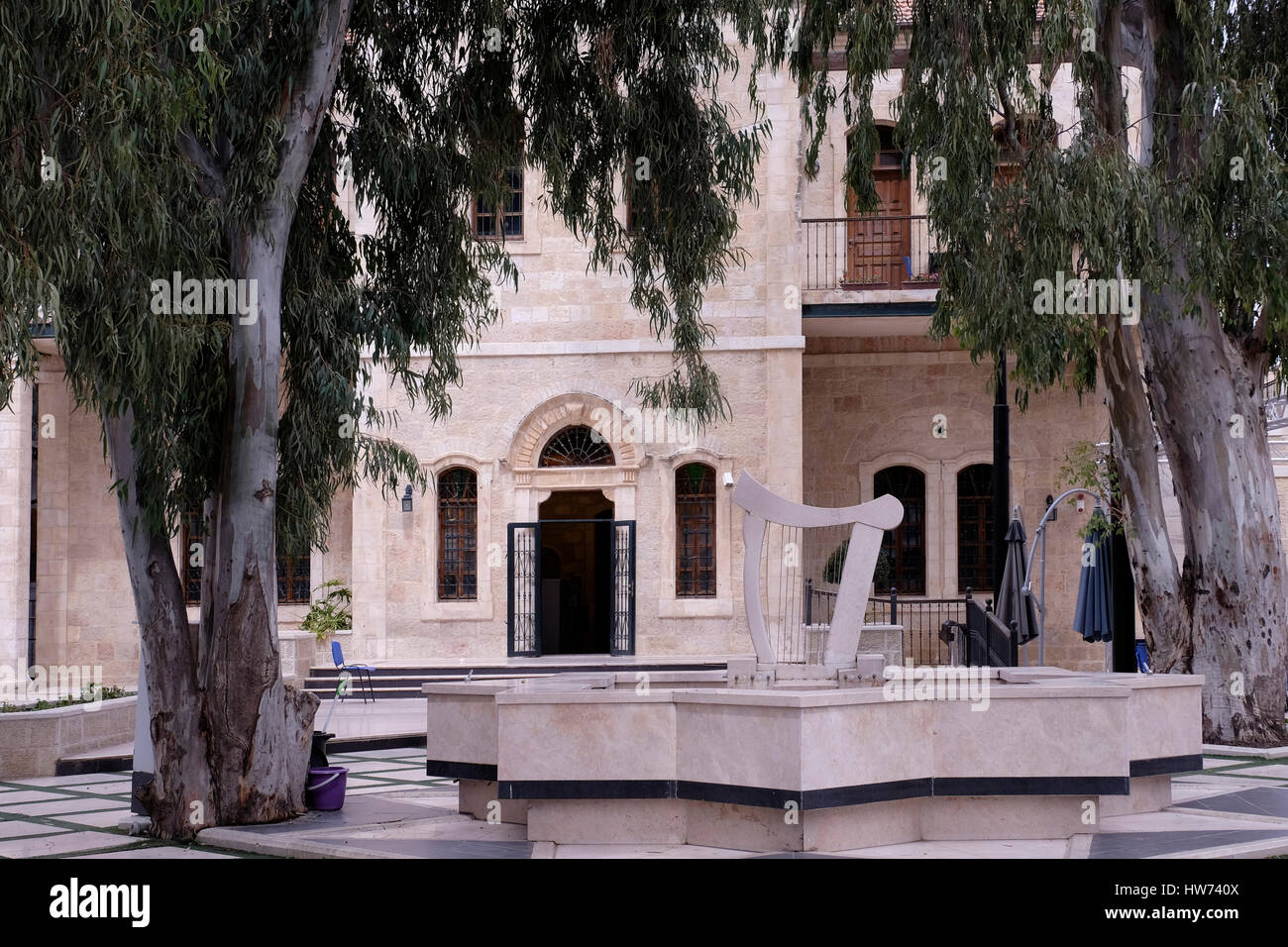 The courtyard of the Palestinian Edward Said National Conservatory of ...