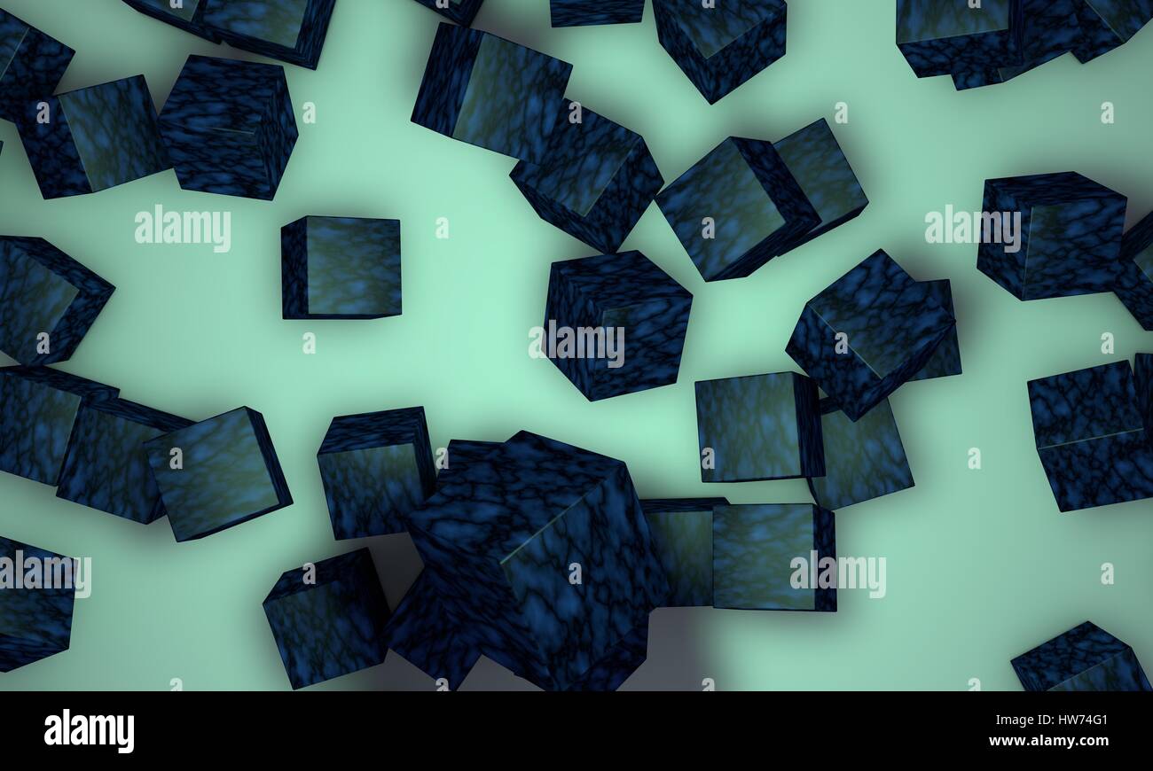 Scattered blue coloured cubes,background 3d render, working Stock Photo ...