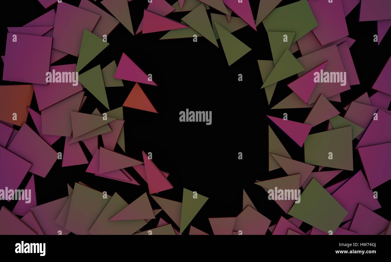 Shattered colors objects,sample text background 3d render, working ...