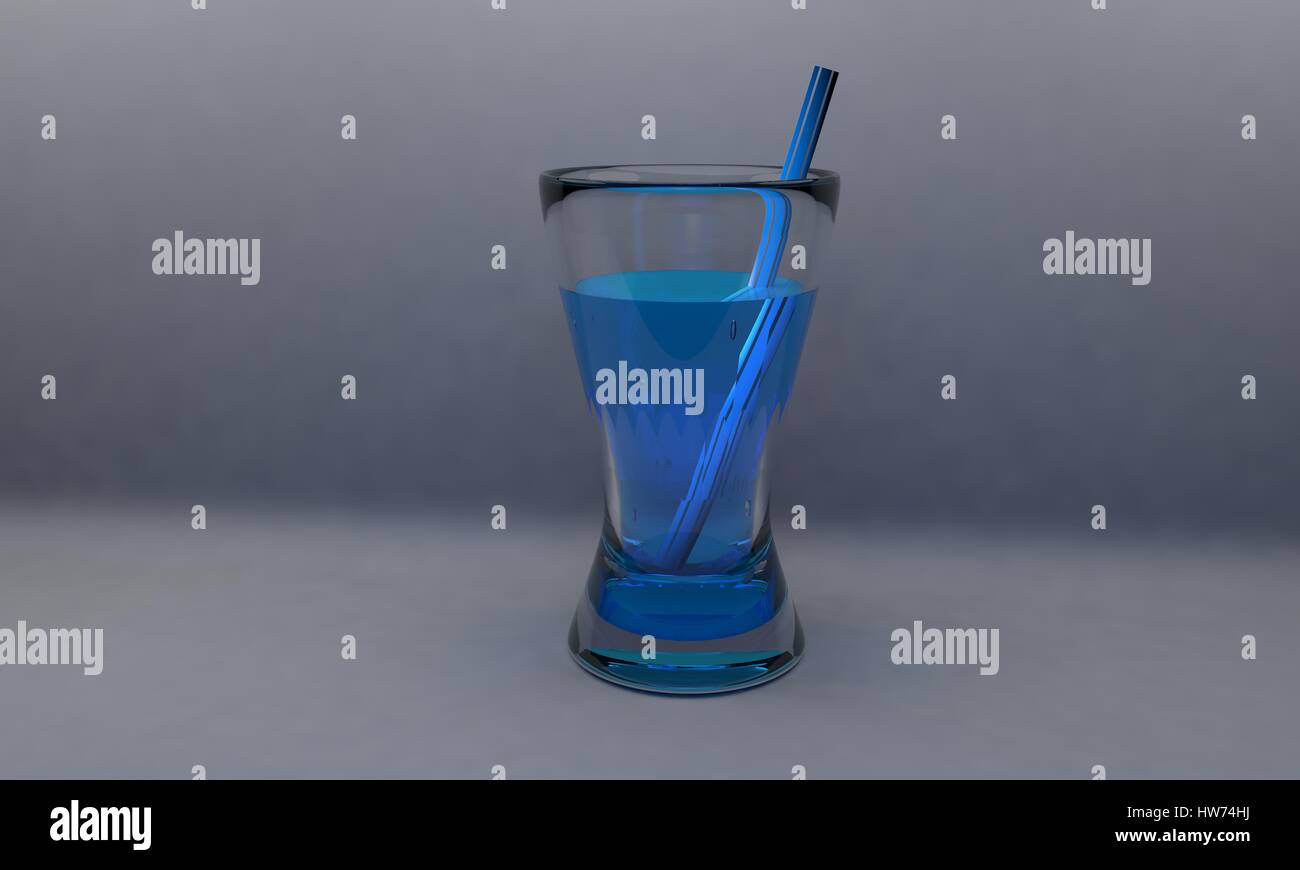 Glass cup; cocktail front view 3d render, working Stock Photo - Alamy
