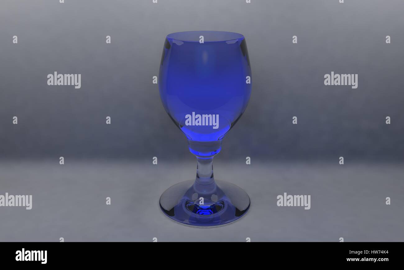Glass cup blue 3d render,background work Stock Photo - Alamy