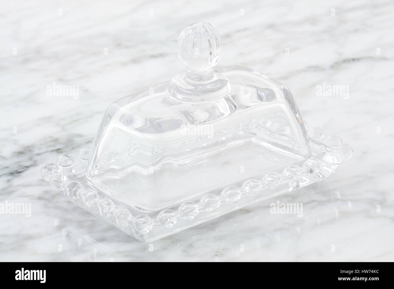 beautiful crystal butter dish classic kitchenware object Stock Photo ...