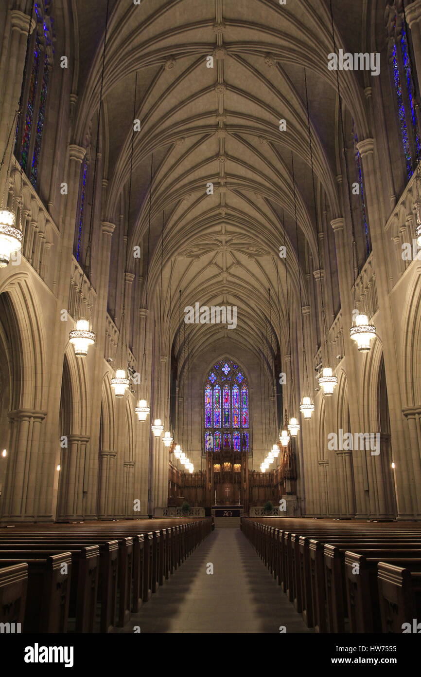 Interior of Duke Chapel Duke University Durham North Carolina Stock ...