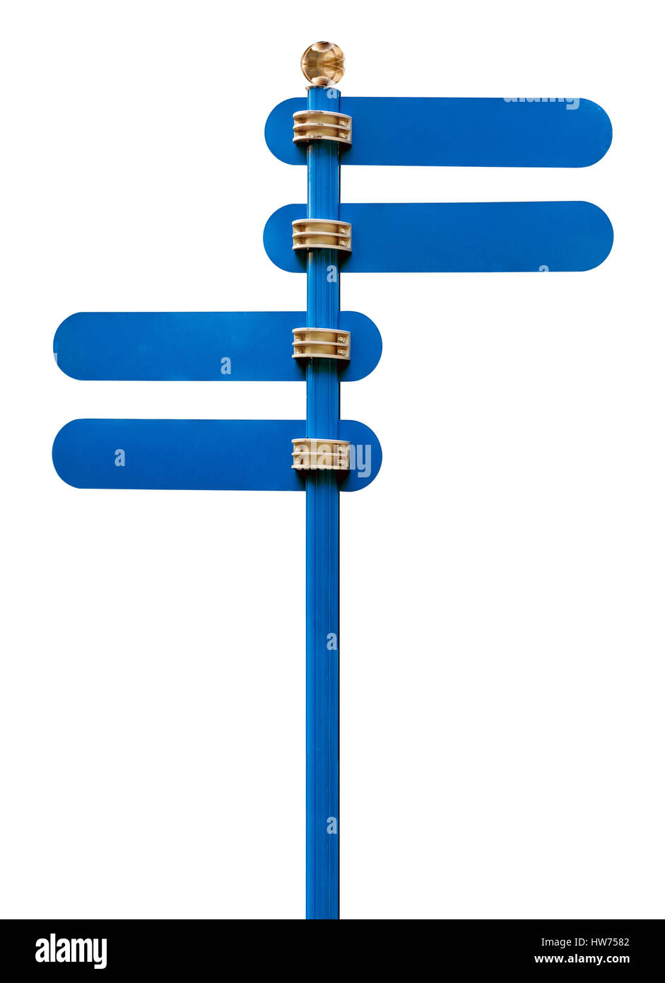 Blue road sign isolated on a white background Stock Photo - Alamy