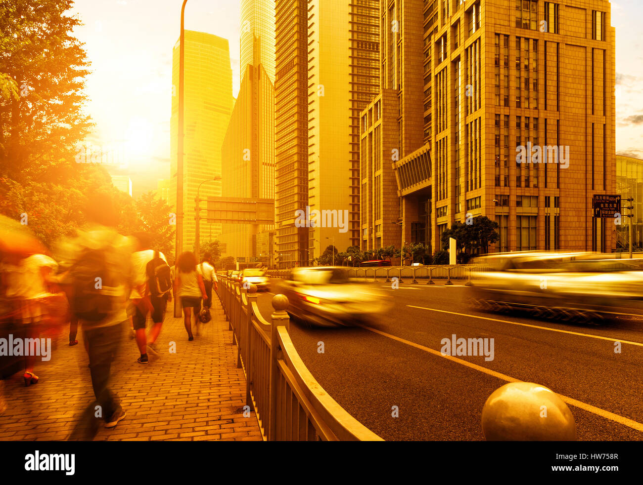 passenger walking on the walkway at shanghai china Stock Photo - Alamy