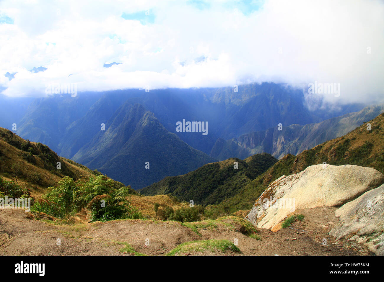 Beautiful scenery along the Inca Trail in Peru Stock Photo - Alamy