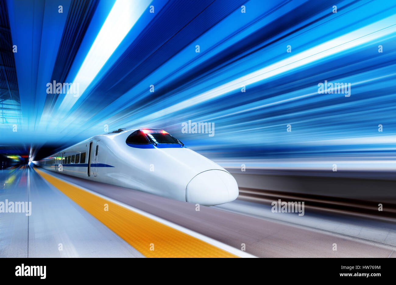 Fast train with motion blur Stock Photo - Alamy