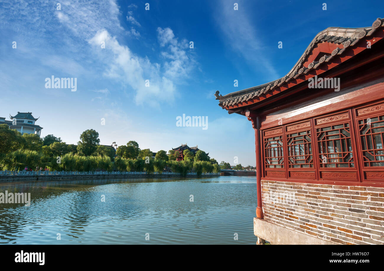River of ancient Chinese architecture Stock Photo - Alamy