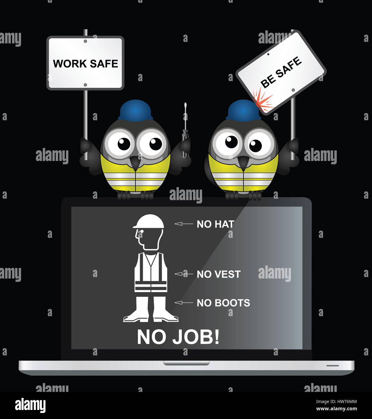 Construction workers with health and safety work safe be safe message ...