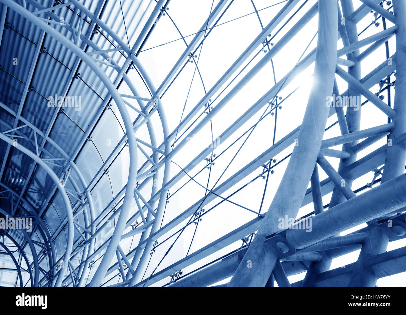 Transparent glass ceiling, modern architectural interior Stock Photo ...