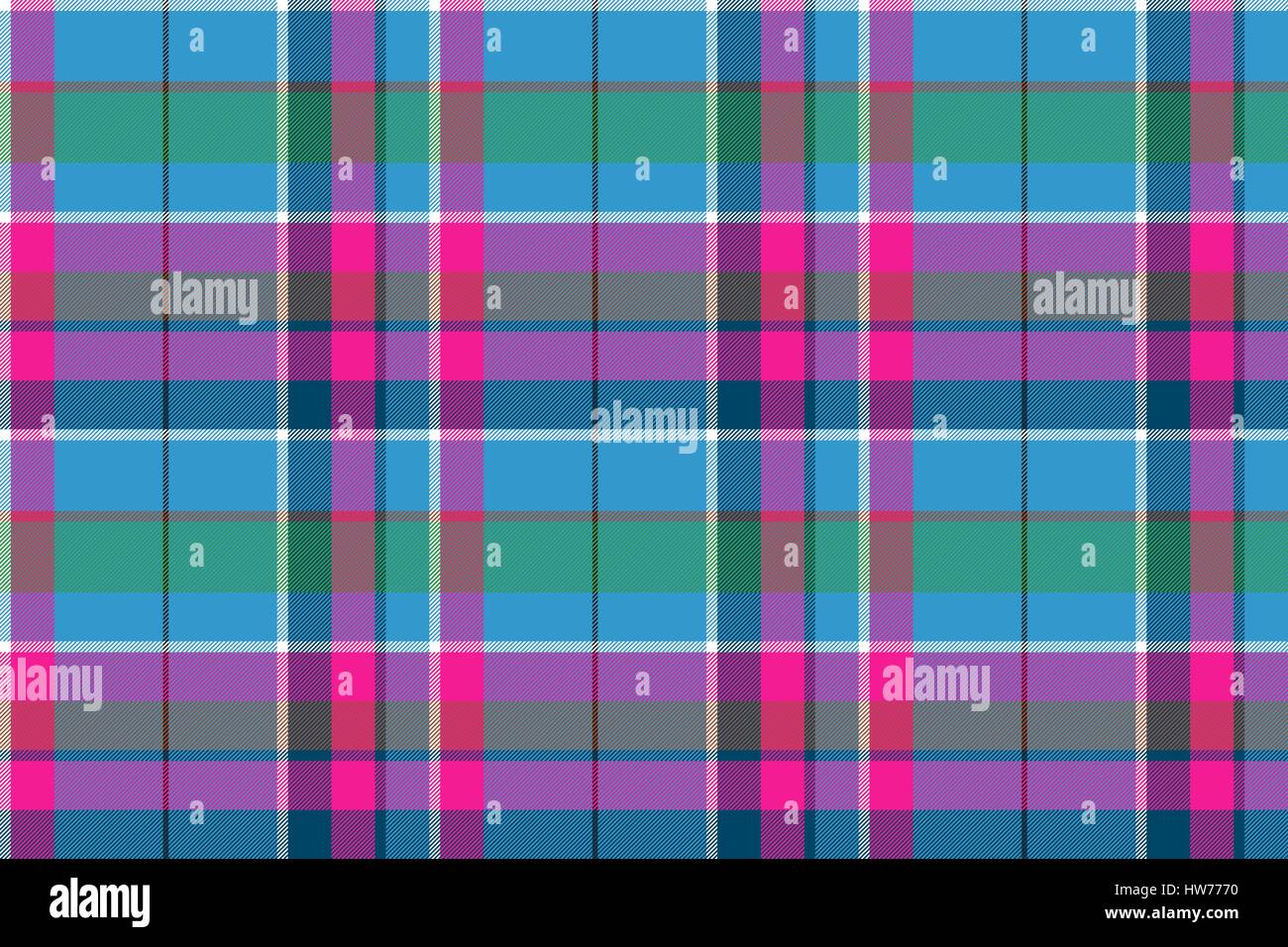 Fabric textile blue pink green check plaid seamless pattern. Vector ...
