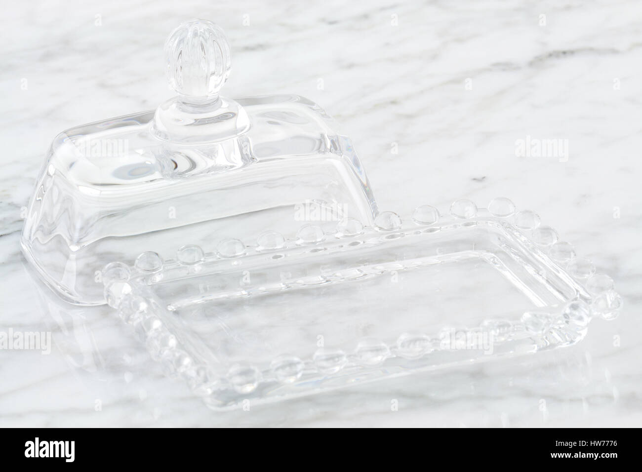 beautiful crystal butter dish classic kitchenware object Stock Photo ...