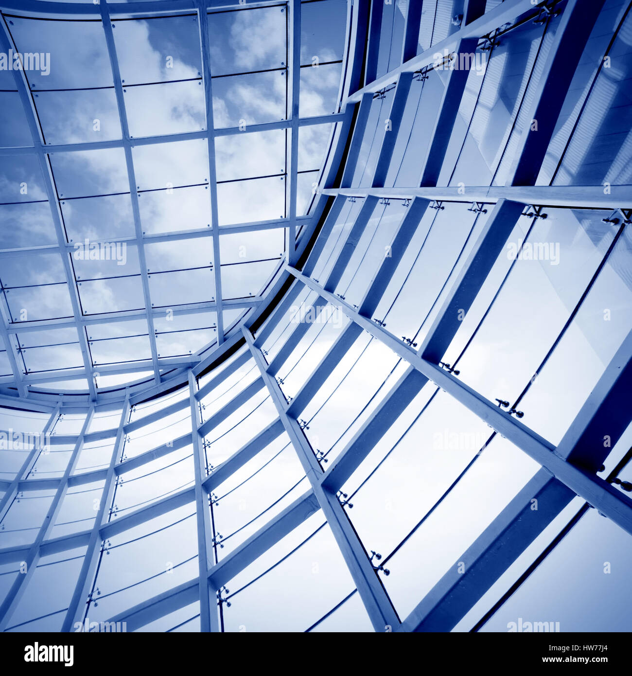 Transparent glass ceiling, modern architectural interior Stock Photo ...