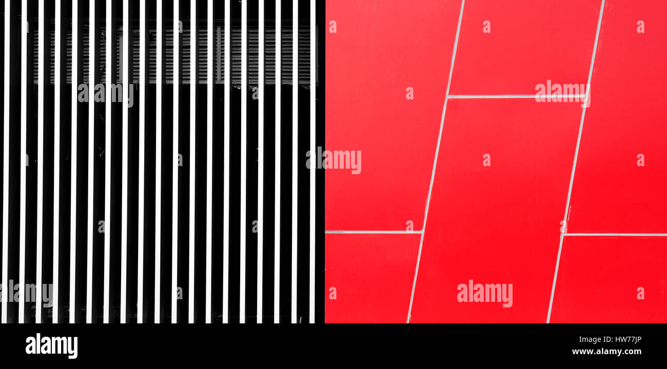 Contrasting colors of the walls, bright red Stock Photo - Alamy