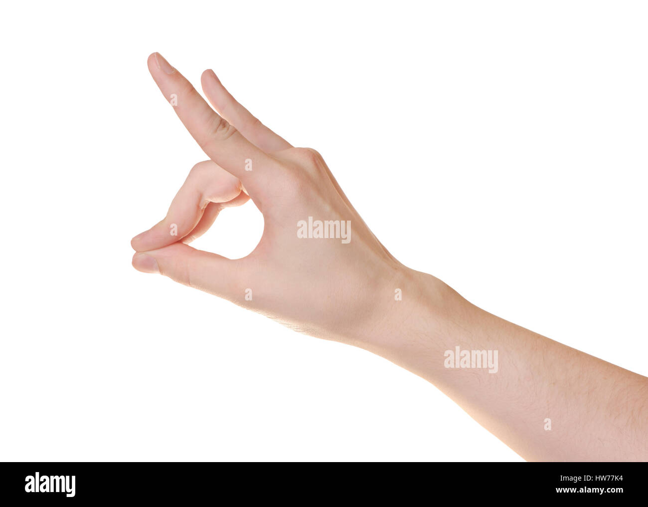 Hand gesture isolated on white background Stock Photo - Alamy