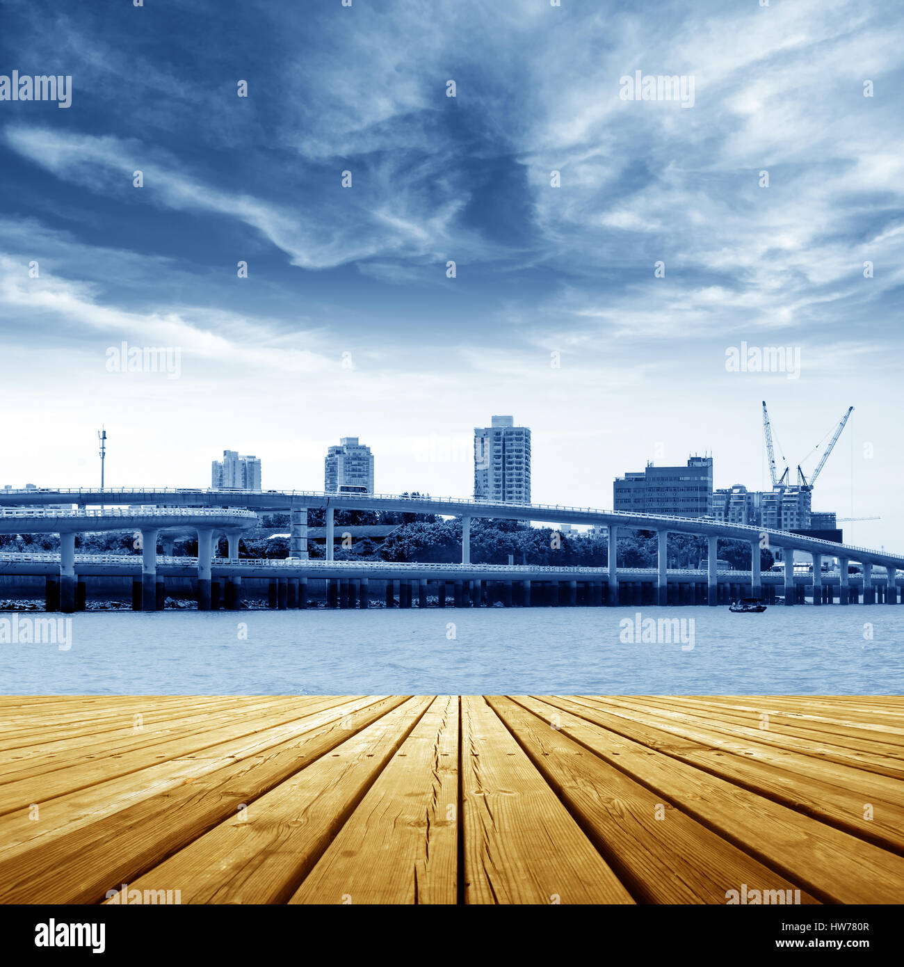 Under the blue sky,platform beside sea Stock Photo - Alamy