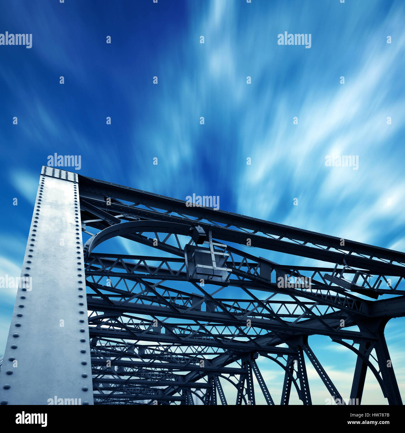 Support above the bridge, steel structure close-up Stock Photo - Alamy
