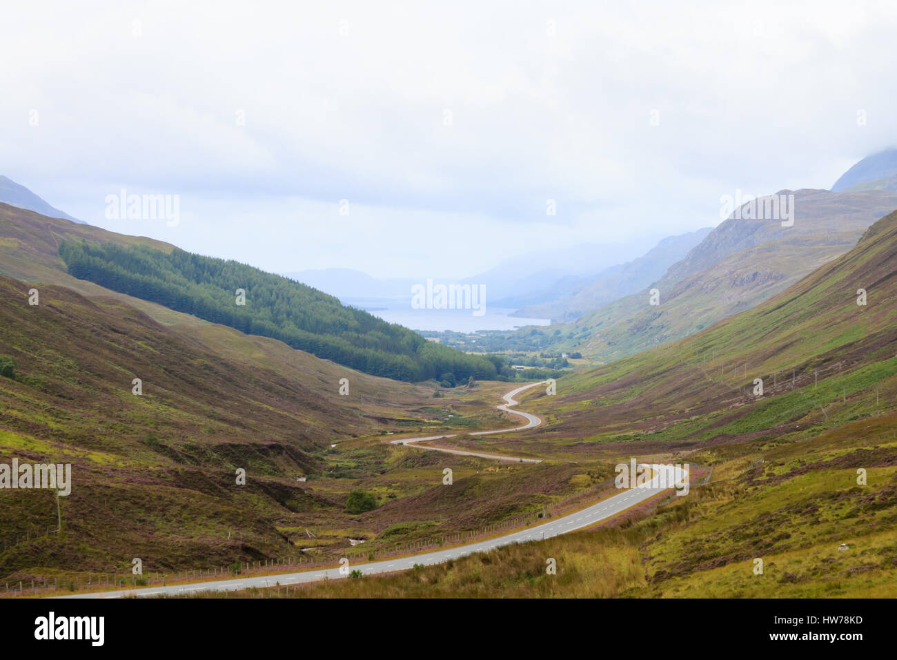 Scottish road trough countryside. Perspective road. Scotland panorama ...