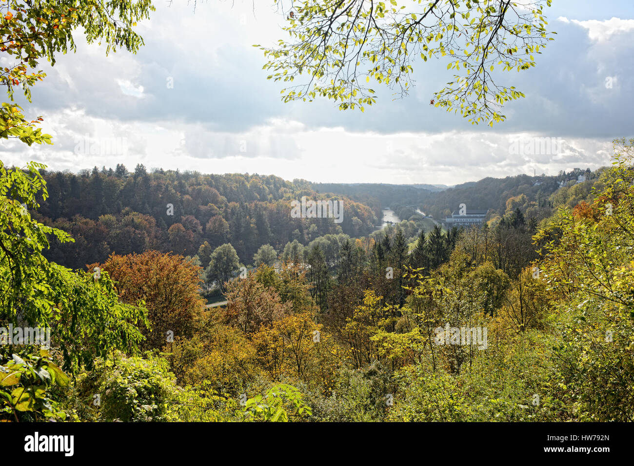 Isar river channel next to Pullach in Bavaria. Near Munich. (Germany ...