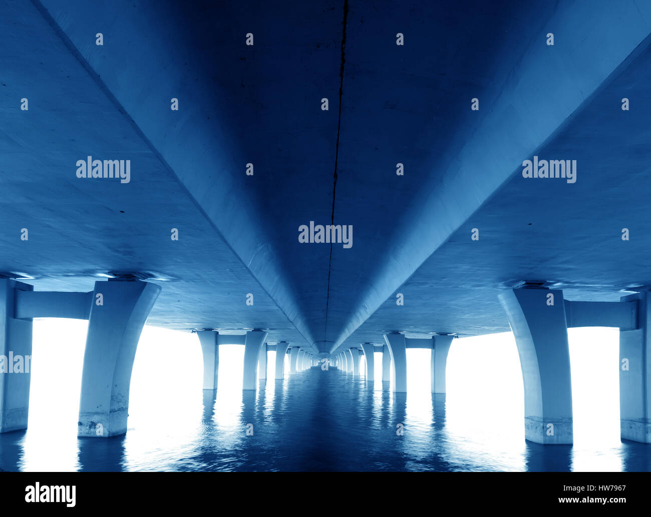 Crossing highway traffic viaducts over the river Stock Photo - Alamy