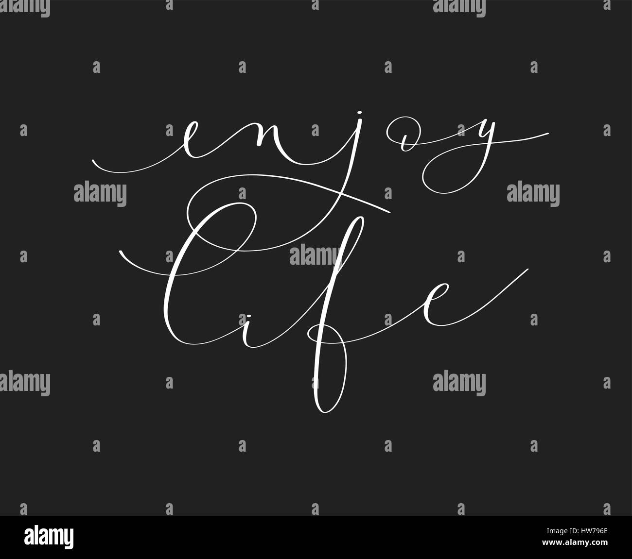 Enjoy life handwritten lettering positive quote Stock Vector Image ...