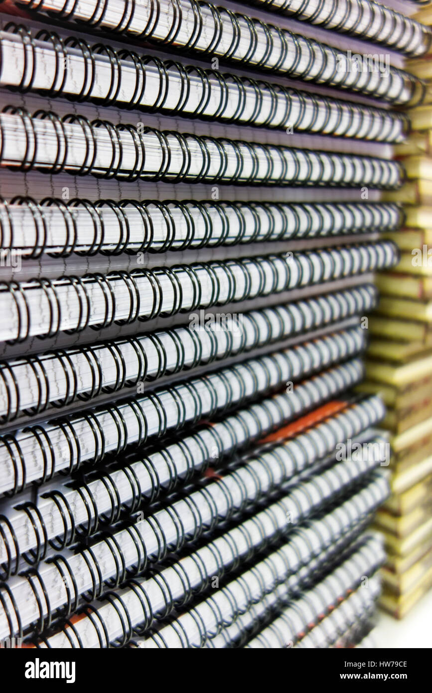 Stack of spiral notes Stock Photo - Alamy